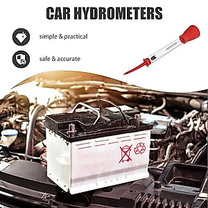 Hohopeti Glass Electro-Hydraulic Hydrometer Electro-Hydraulic Hydrometer Glass Car Electrolytic Densitometer Red Glass Electrolytic Hydrometer