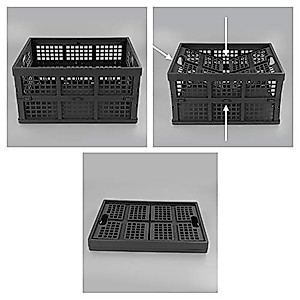 Ramddy 34 Quart Collapsible Crate, Plastic Storage Bins Basket, 3 Packs