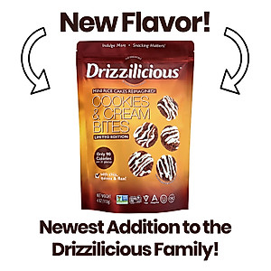 Drizzilicious S'mores 10 Pack | Mini Snack Chocolatey Rice Cakes | Vegan Air Popped Chia, Quinoa, Flax Smore Snacks
