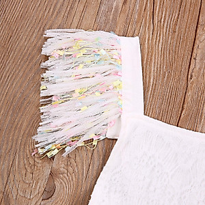 Yonune Newborn Infant Baby Girl Romper Bodysuit Jumpsuit Outfits Lace Romper Ruffle Sleeveless Backless Tutu Dress Clothes