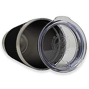 LaserGram 20oz Vacuum Insulated Tumbler Mug, Flag of El Salvador, Personalized Engraving Included (Faux Leather, Black)