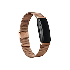 Fitbit Inspire 2, Stainless Steel Mesh, Rose Gold Stainless Steel, One Size