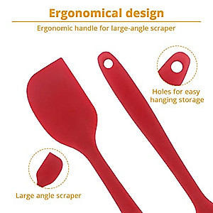 KUFUNG Silicone Spatula, BPA Free & 480°F Heat Resistant,Non Stick Rubber Kitchen Spatulas for Cooking, Baking, and Mixing (L, Red)