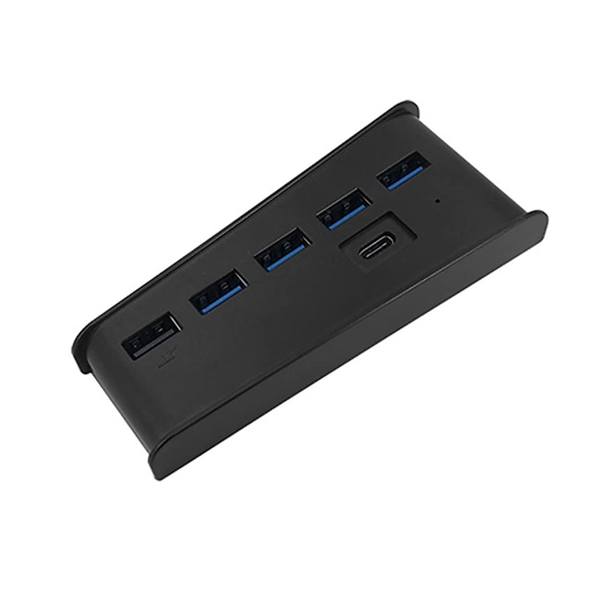 5 Port High-Speed Splitter Adapter Game Console USB Hub Multifunctional for PS5 Game Console Charging Stand Indicator Light (Color : White) (Black)