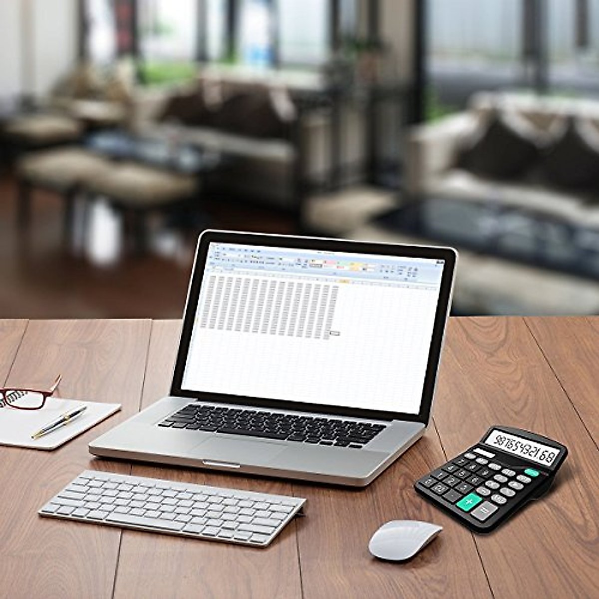 ECOiNVA Calculator Office Basic Financial Calculator with 12 Digit LCD Display Solar and Battery Dual Power (Basic)