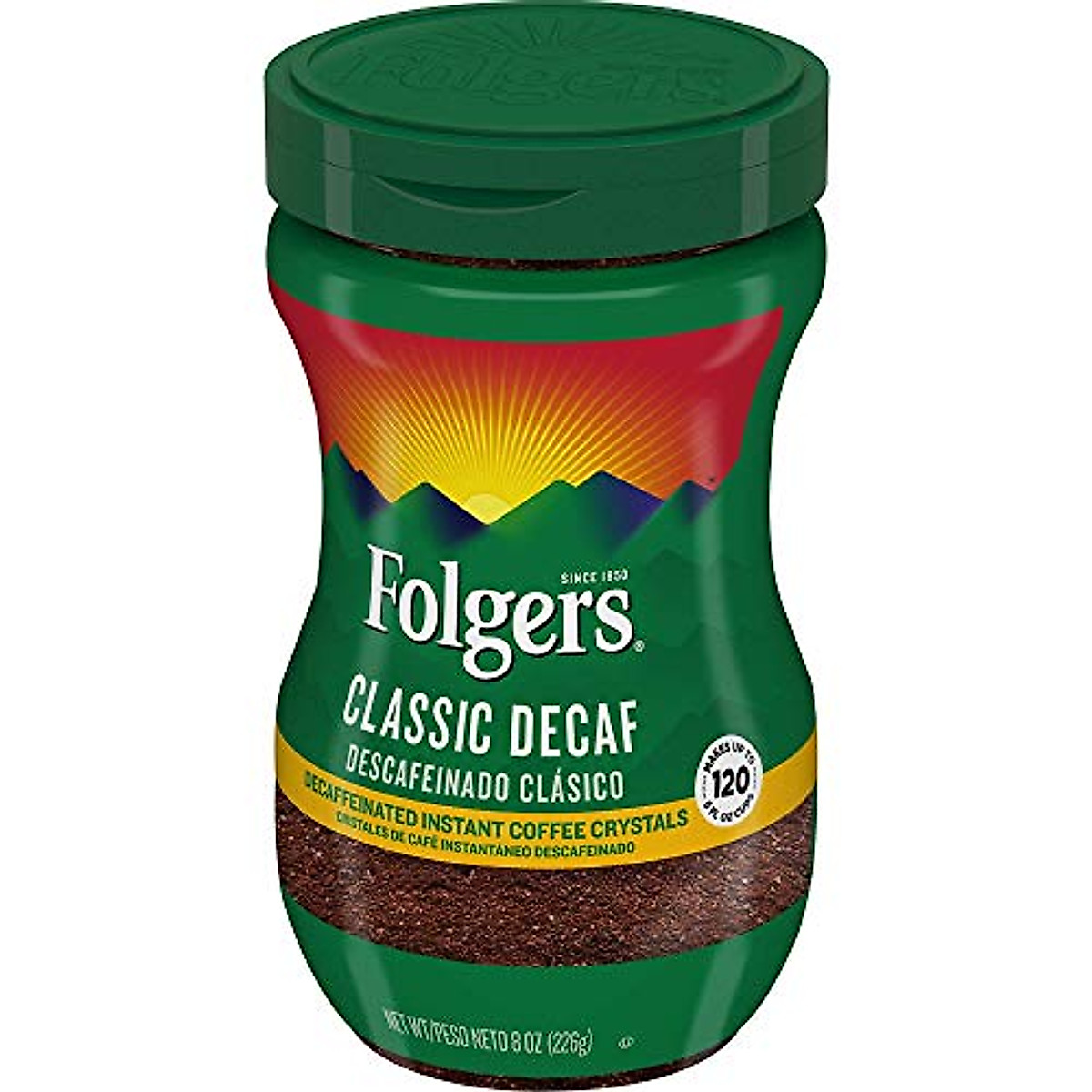 Folgers Classic Decaf Decaffeinated Instant Coffee Crystals, 8 Ounces