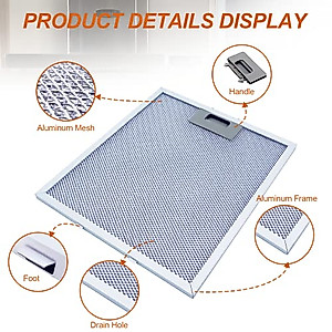 W10169961A Range Hood Grease Filter Fits for Whirlpool, Ikea, Kitchen Aid, Jenn Air, 3-Layer Aluminum Mesh Hood Vent Filter 10.5 x 12Inch, Upgraded Version Aluminum Range Hood Grease Filters,1Pack