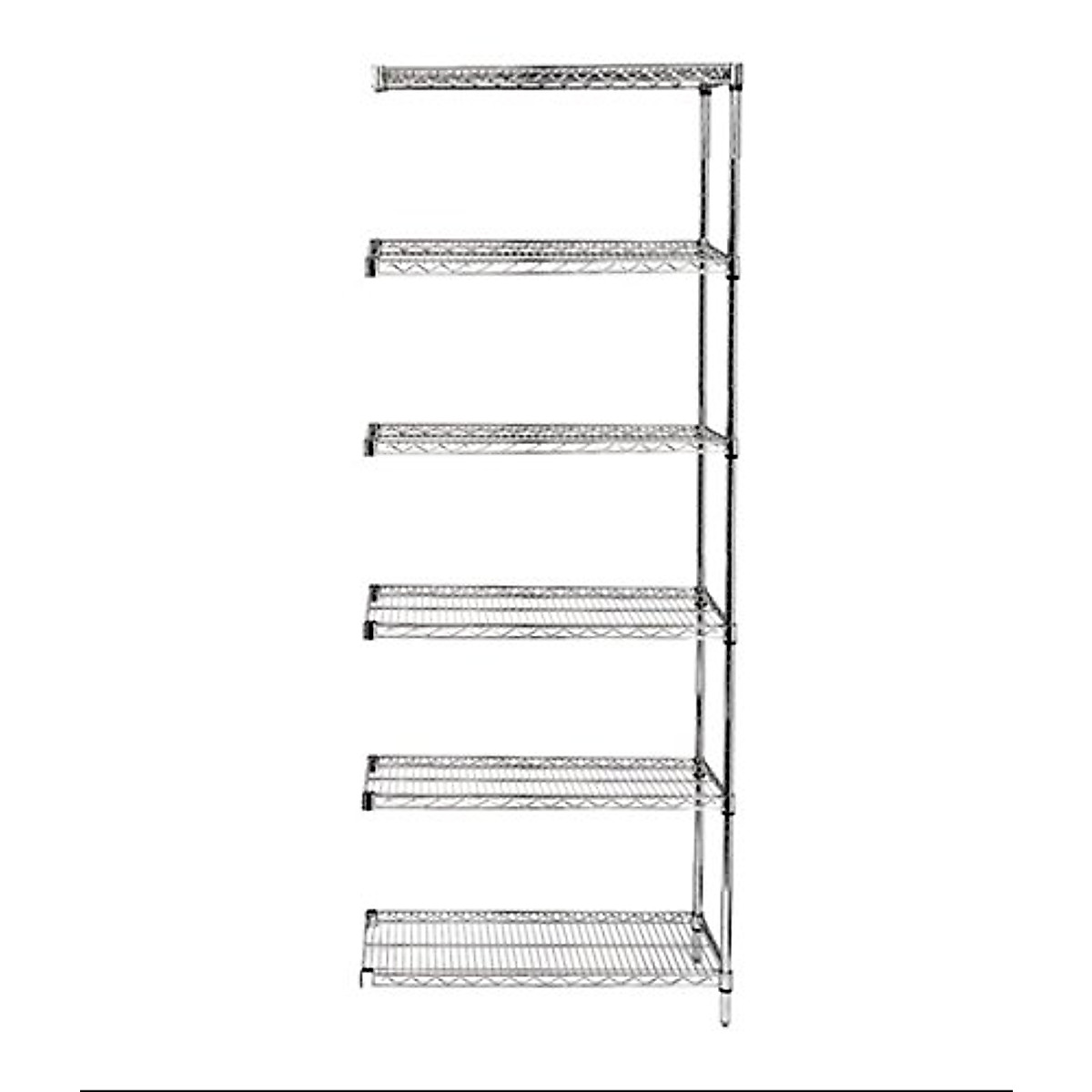 Omega 12" Deep x 24" Wide x 63" High 6 Tier Chrome Add-On Shelving Unit
