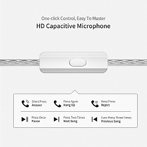 KZ ZS10 Pro in Ear Monitor Earphone, 4BA 1DD Metal Earbuds, HiFi Bass Headphones IEM with Detachable 2 Pin C-Cable(Black Mic)