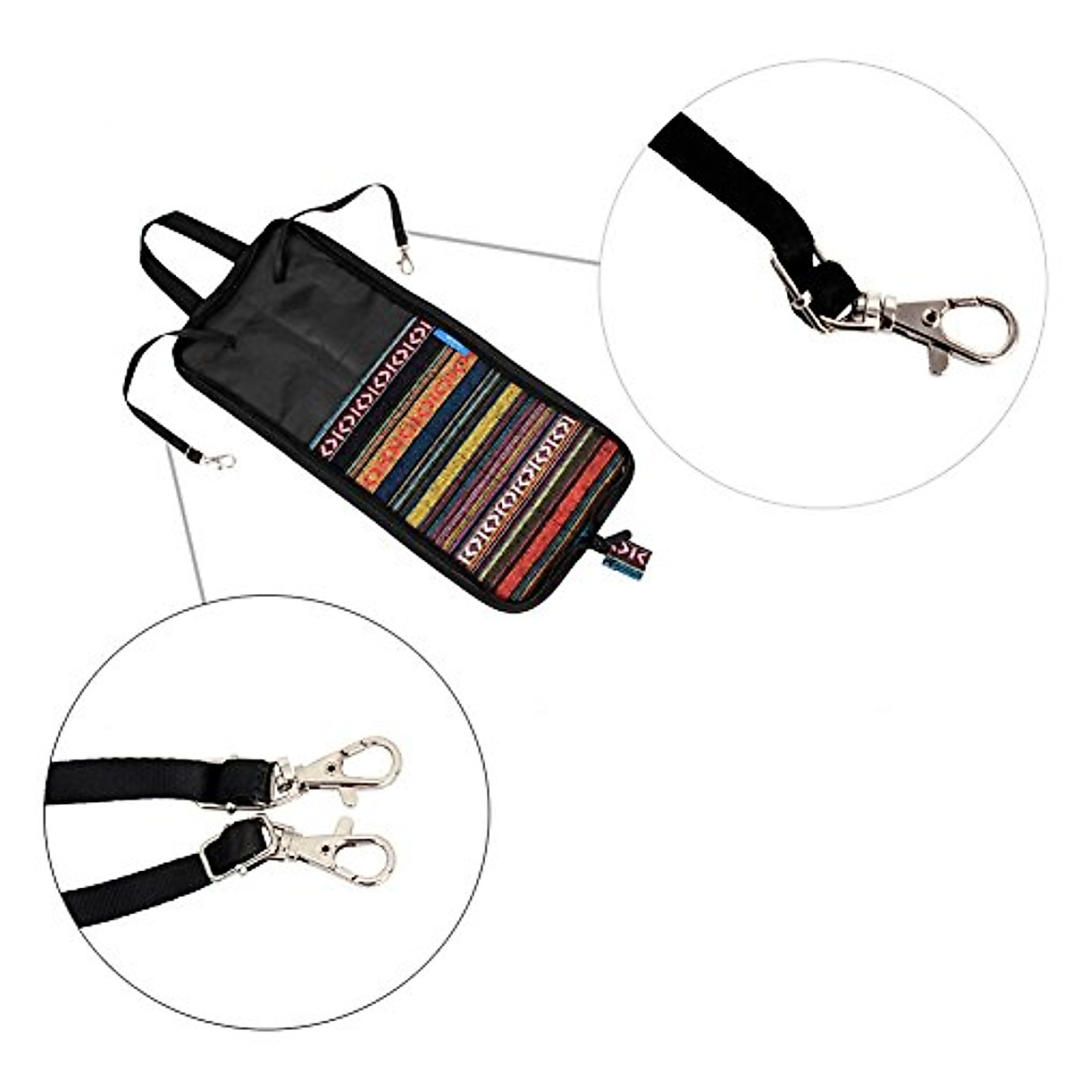 Drumstick Carrying Case,Portable Drum Stick Case Hanging Bag Exotic Style Percussion Accessories Drumsticks Carrying Handbag with Handle,Drum Accessories Folk Drumstick Gig Bag Pouch Unicorn