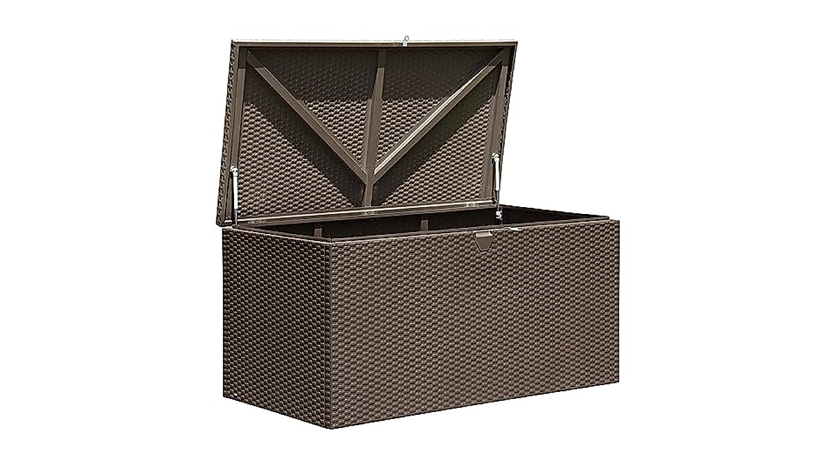 Arrow Spacemaker Espresso Steel Deck Box - 134 Gal Storage