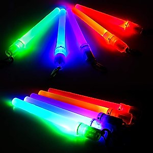 JowBeam LED Glow Sticks Mini Flashlights Reusable with 1 Modes, 10-packs Assorted Colors Light Up Toys Bulk Party Favors Perfect for Concert, Birthday Party, Festivals Decoration Wedding