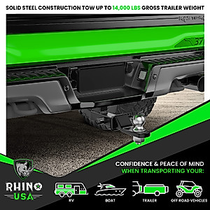Rhino USA Trailer Hitch Pin - Patented 5/8" Locking Receiver Hitch Pins for Class III IV Hitches - Weatherproof Anti-Theft Lockable Pin with Dust, Mud & Gunk Protection - Used to Tow Truck, Boat, Bike