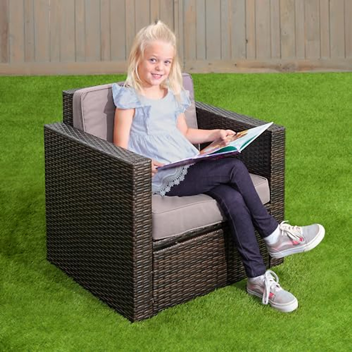 Excellerations Outdoor Wicker Chair, Chair for Children