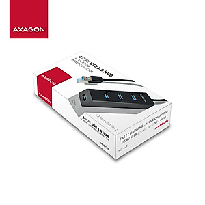 AXAGON HUE-S2B USB-A-Hub, 4X USB 3.0, 1x Micro-USB für Stromversorgung - 300 mm Kabel