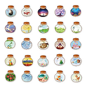 Water Bottle Sticker 50PCS Cute Bottle Vinyl Waterproof Sticker Laptop Skateboard Guitar Kettle Scrapbook Aesthetic Fashion Decal