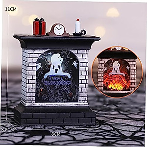 Angoily Glow Accessories Tabletop Decor Doll House Night Light Fireplace lamp Mini Fireplace Toy Room Electric fire lamp Halloween Desktop Light Halloween Decor fire Lights