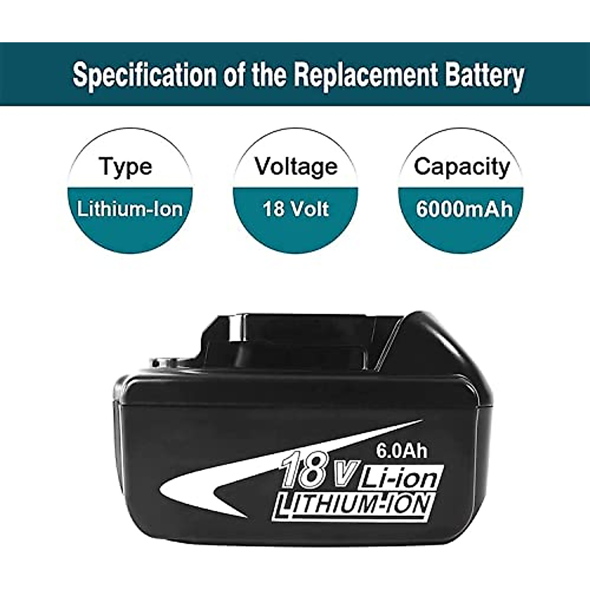 Gamrombo 2Packs Upgraded to 6.0Ah 18V BL1860B Li-ion Replacement Battery Compatible with Makita 18V Battery BL1815 BL1830 BL1835 BL1840 BL1850 BL1860 LXT400 194205-3 Fit Cordless Power Tools