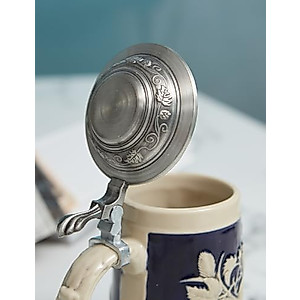 HAUCOZE Beer Stein Mug German Bavarian Drinking Stanley Drinking Mug with Lid for Man 0.6Liter