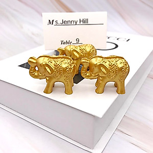 AMERRY 10 Pcs Golden Pumpkin Table Card Holder，Place Card Holders, Table Number Holder,Photo Holders for Party Favors, Wedding，Birthday，Dinner，Farmhouse Gathering Decorations(Golden)