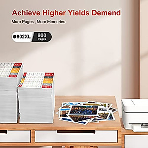 802XL Black Ink Cartridges Remanufactured Replacements Ink for Epson 802 XL Ink Cartridges Compatible for Epson Workforce Pro wf-4720 wf-4730 wf-4734 wf-4740 All-in-one Printer (2 Pack, 802XL Black)