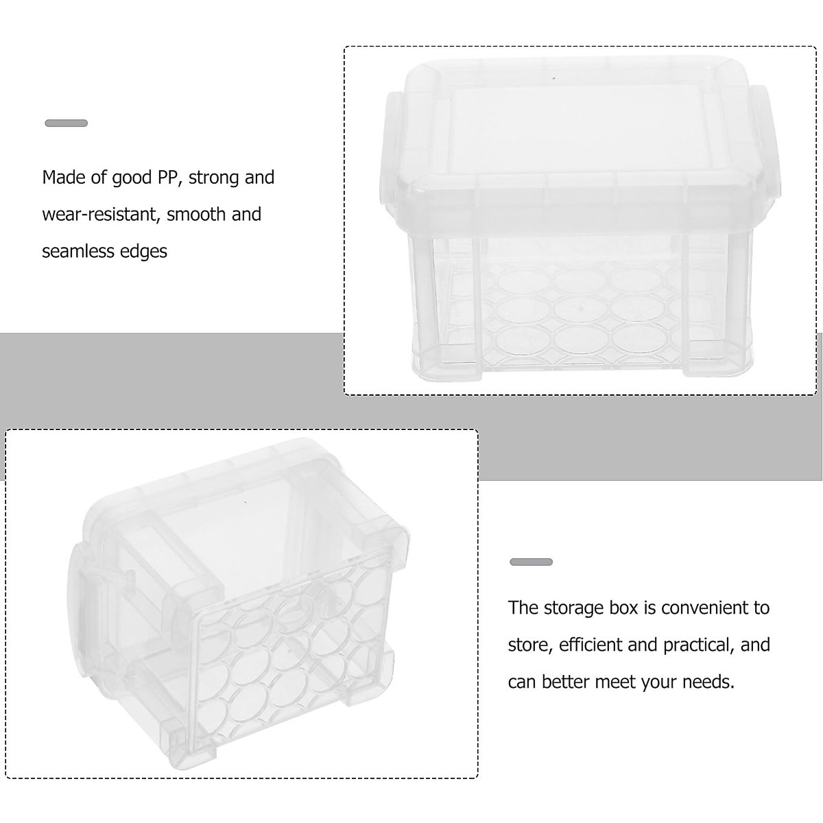 COHEALI Mini Rectangular Storage Containers 10pcs Reusable Small Plastic Storage Box Condiment Containers with Lids for Baby Food Snacks Sauces Candy Small Items Craft Projects