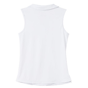 Willit Girls' Sleeveless Polo Shirts Golf Tennis Polo Lightweight Shirts Quick Dry White L