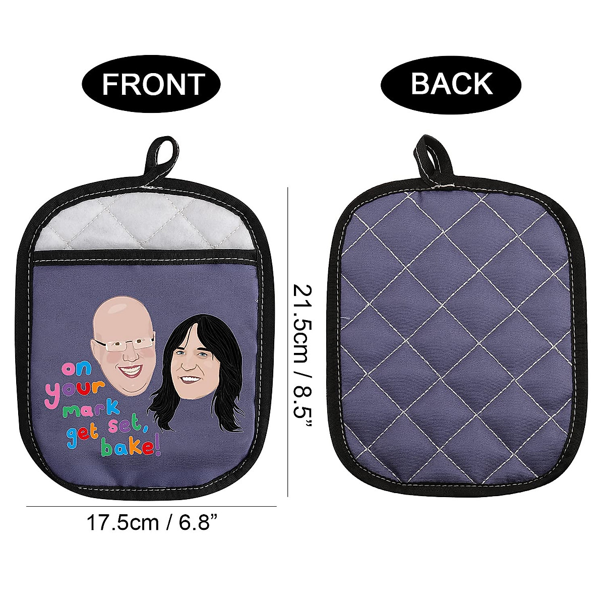 Funny Baking Gift On You Mark Get Set Bake Oven Pads Pot Holder with Pocket (get Set, Bake! Color)