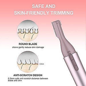 TOUCHBeauty Facial Hair Trimmer Eyebrow Shaper Wet & Dry Hair Removal for Face Legs Battery Powered Upgraded(Rose Gold)
