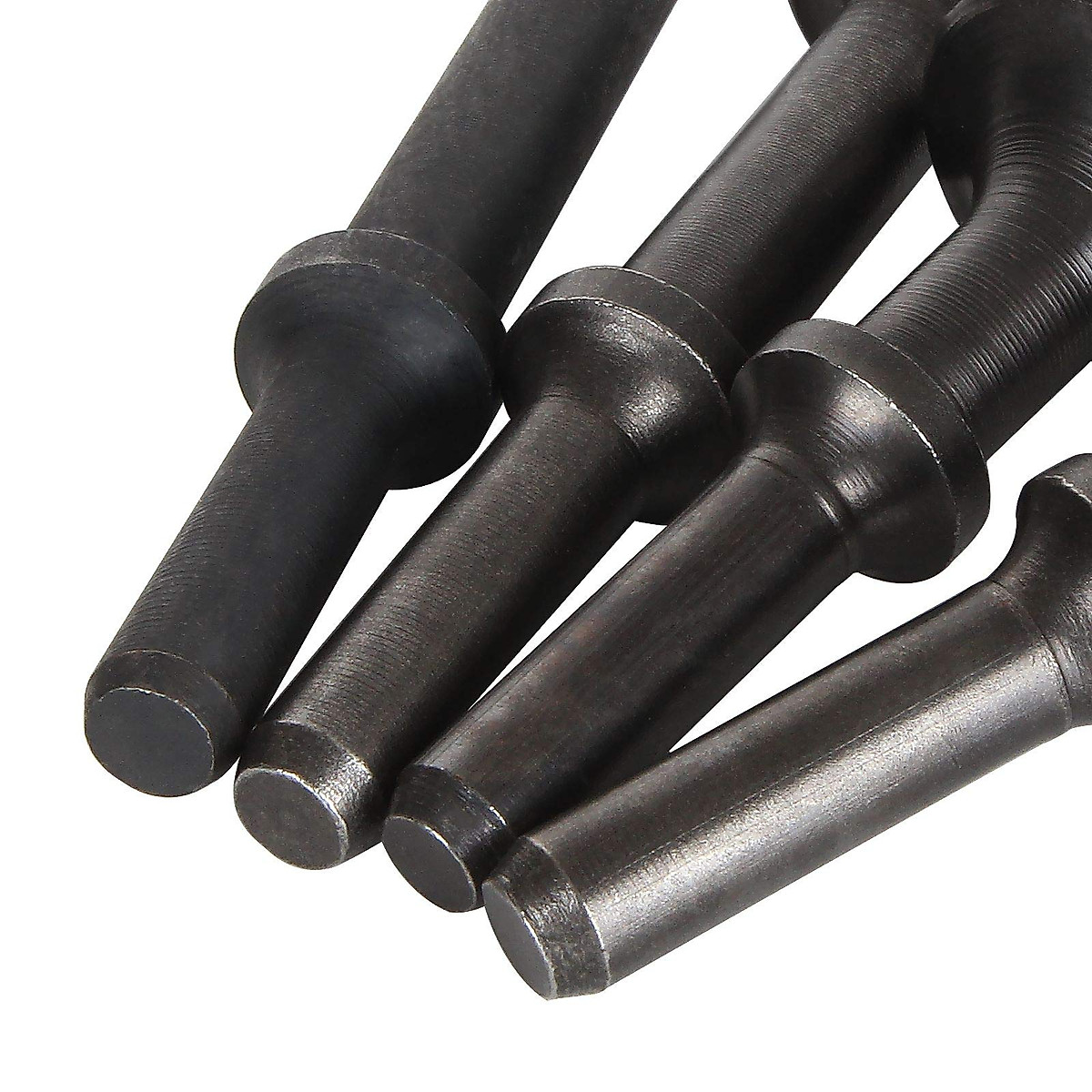 Heavy Duty 6 Pcs Air Hammer Rivet Bits Set, Hammer Bits Accessories 0.401 Shank Pneumatic Chisel Air Hammer Smoothing Extended Length Tool Kit with Spring