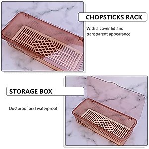 OUNONA Boxes to Home Tool with Containers Drainer Covered Utensil and Holders Trays Storage Keeps Container Dinnerware Color Plastic Organized Drain Chopsticks Flatware Tray Holder