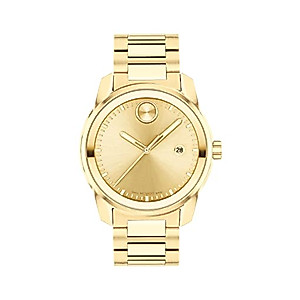 Movado Men's Bold Verso Swiss Quartz Watch with Stainless Steel Bracelet, Yellow Gold (Model: 3600861)
