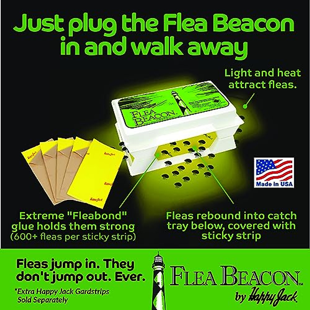 Happy Jack Flea Beacon Kill Fleas in House, Flea Killer, Attracts, Traps Indoor Fleas, Breaks Breeding Cycle Before Adults Lay Eggs, Safe, Fast, & Clean Way to Get Rid of Indoor Fleas, Made in USA