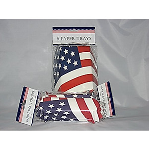 American Flag Paper Food Trays and Hot Dog Holders Bundle