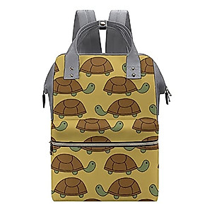 Turtle Pattern Diaper Bag Backpack Large Capacity Mommy Bags Multifunction Nappy Bag Travel Back Pack Gray-Style