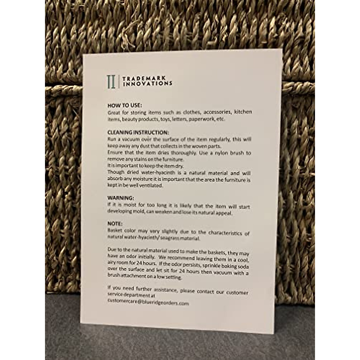 Set of 3 Rectangular Seagrass Baskets with Lids by Trademark Innovations