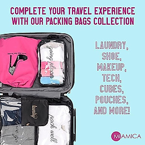 MIAMICA Foldable Travel Laundry Bag, 35'' x 24'', Black and White Daisy Floral Motif "Laundry" – Lightweight, Durable Design with Drawstring Closure