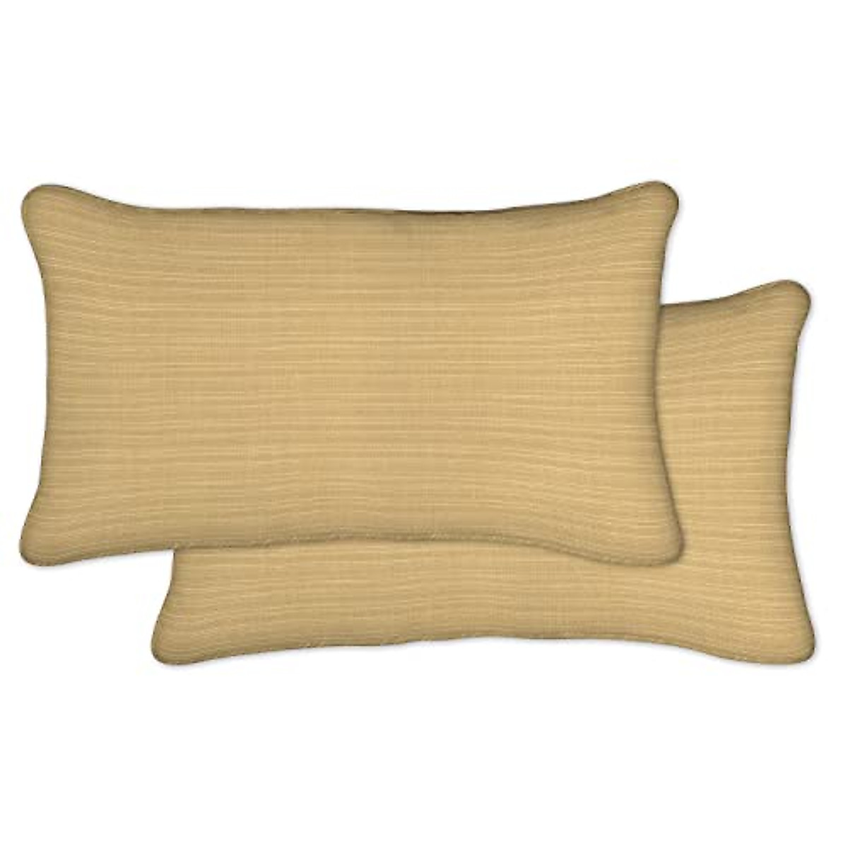 Honeycomb Indoor/Outdoor Sunbrella Dupione Bamboo Lumbar Toss Pillow: Recycled Fiberfill, Weather and Fade Resistant, Comfortable and Stylish Pack of 2 Pillows for Patio Furniture: 21" W x 12" L