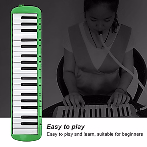 37 Keys Melodica Air Piano Keyboard Pianica Wind Musical Instrument for Beginner Professional Training(green)