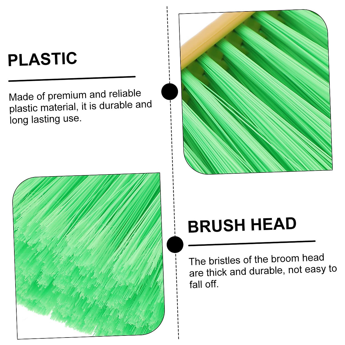 Anneome Durable Plastic Broom Head Replacement for Indoor and Outdoor Cleaning Compatible with Broom Sticks for Household and Commercial Use Broom Accessories