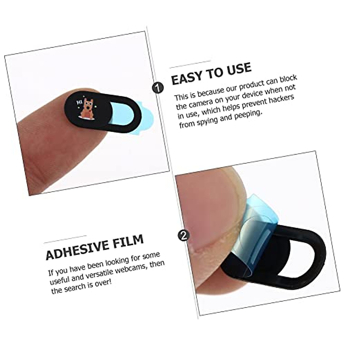 SOLUSTRE Computer Camera 3pcs Anti-Hacker Tablet Anti- for Laptop Cover Your Dog Computers Computer Hacker Phone Privacy Slide Cute Cellphones Creative Webcam Camera Pattern Patch Computers Laptops