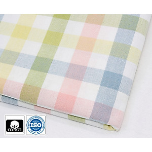 COTTON CRAFT Countryside Classic Gingham Buffalo Check Plaid Tablecloth - Premium Cotton - Spring Easter Bunny Luncheon Dinner - Table Cover - 60 inch x 84 inch - Yellow Multi