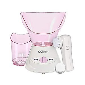 True Glow by Conair Gentle Mist Moisturizing Facial Steamer with Cleansing Brush