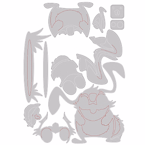 Sizzix Thinlits Die 665219 Oliver Colorize by Tim Holtz 11 Pack, Multicolor