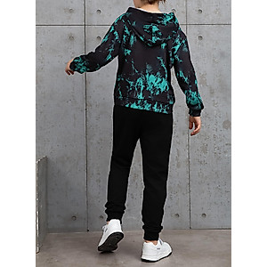 blibean Teen Boy Fall Clothes Sets Hoodies Preteen Kid Clothing Sweatshirt Pants Suit Two Piece Outfit Size 7-8 Year Old