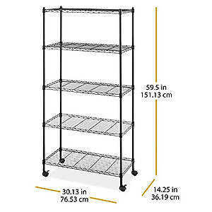 Whitmor Supreme 5-Tier Cart holds up to 1,000 lbs. Black