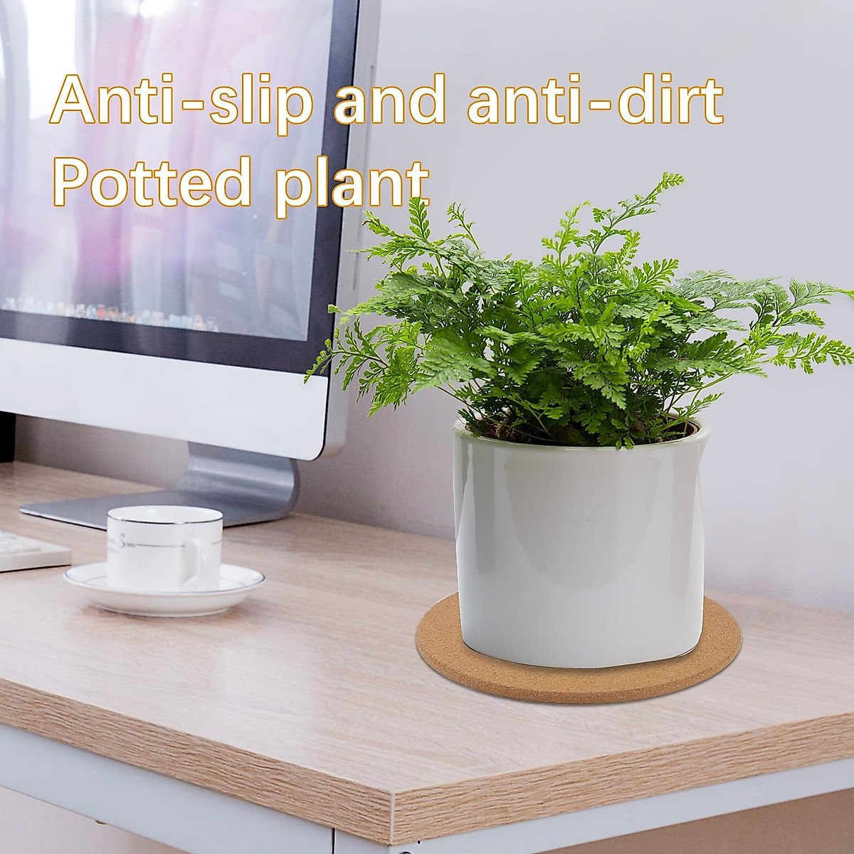 5 PCS High Density Thick Cork Trivet, Round 7.1inches Cork Plant Coasters for Kitchen Hot Dishes and Hot Pots,Resistant Hot Pads for Table Countertop