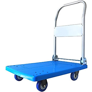Folding Cart with Wheels, Push Cart Hand Trucks Utility Carts Service Carts Platform Trucks, Foldable Heavy Duty Trolley (Color : 100X60CM)
