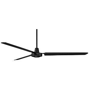 Casa Vieja 72" Velocity Modern Large 3 Blade Indoor Outdoor Ceiling Fan with Wall Control Matte Black Metal Damp Rated Patio Exterior House Home Porch Living Room Gazebo Garage Barn Roof