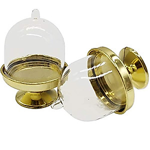 TIHOOD 12PCS Mini Cupcake Stand, Tiny Cake Dome with Clear Plastic for Chocolate, Cheese, Coconut Macaroons, Rum Balls, Candies & More!